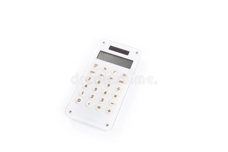 White Calculator on the White Background Stock Photo - Image of display ...