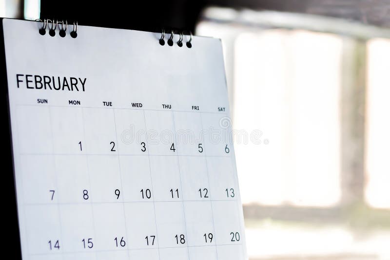 White Calendar on the Table in the Cafe Stock Photo - Image of color ...