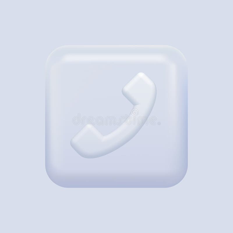 White Call Icon. Square Call Button Isolated on White Background Stock ...