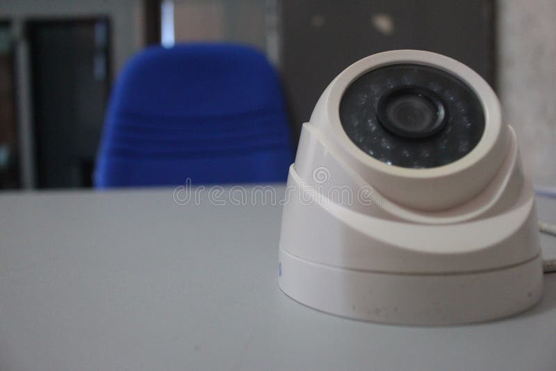White Camera Cctv on the Table Stock Photo - Image of iron, hand: 194832876