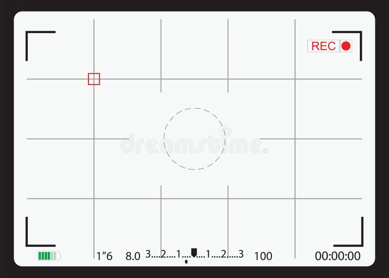 White Camera Focusing Screen. Stock Vector - Illustration of battery ...