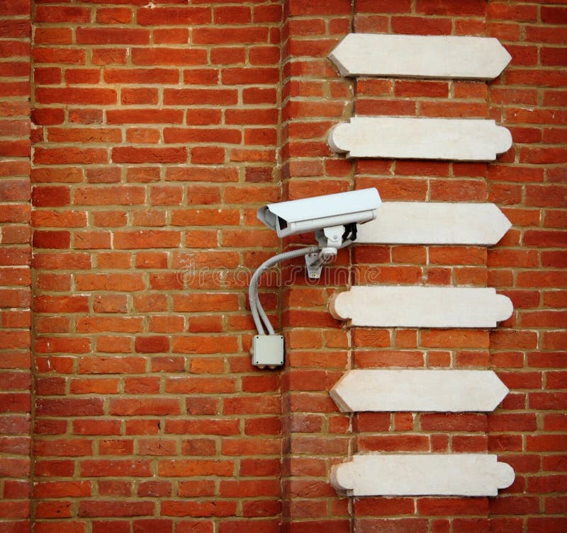 White camera on the wall stock image. Image of scene, copy - 7779669