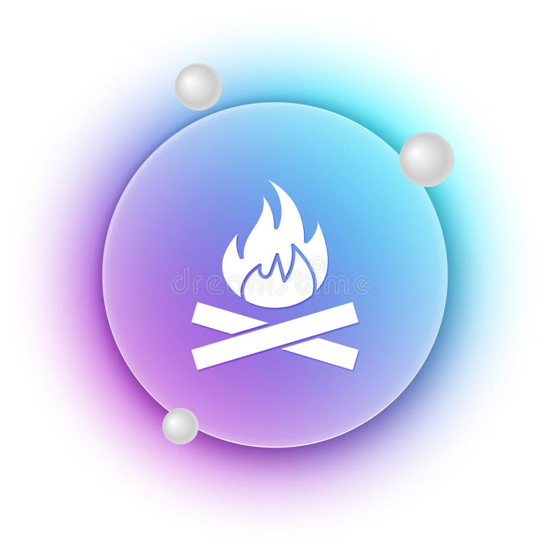 White Campfire Icon Isolated on White Background. Burning Bonfire with Wood Stock Illustration ...