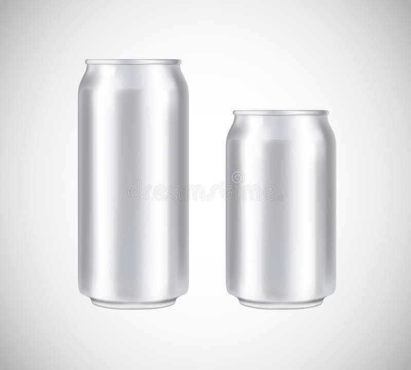White Can Front View. Can Vector Visual 330 Ml Stock Illustration ...