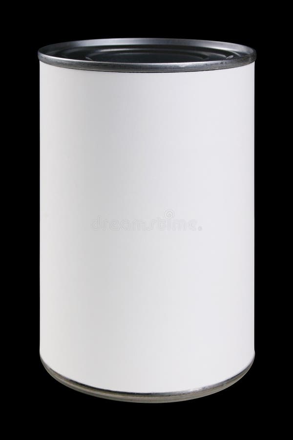 White Can Label with Clipping Path Stock Photo - Image of isolated ...