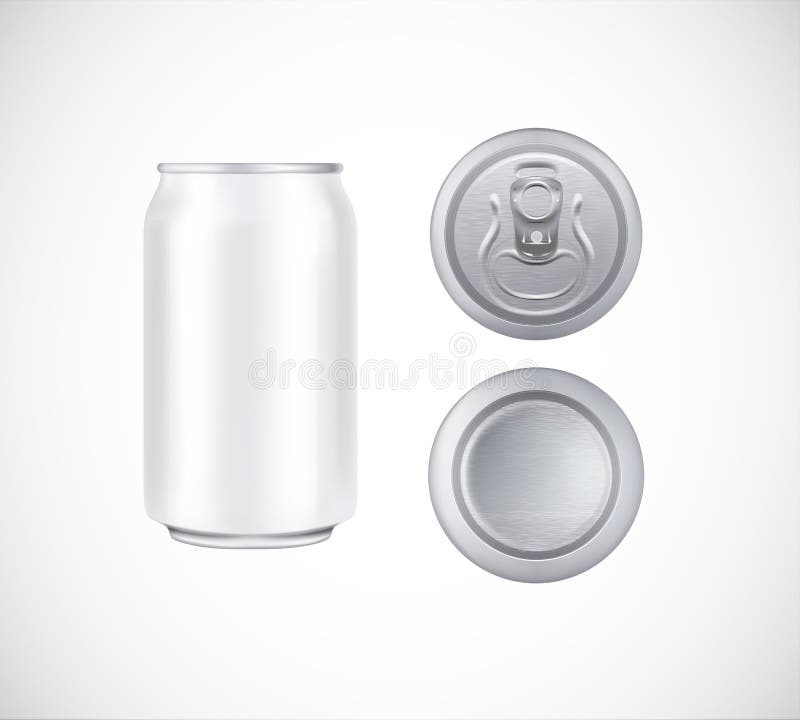 White Can Top, Front, Bottom View. Can Vector Visual 330 Ml Stock ...
