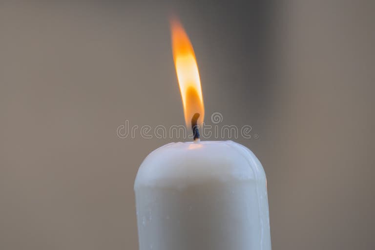 White Candle with the Flame Stock Image - Image of illuminated, light ...