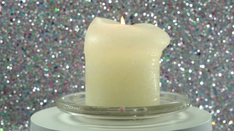 White Candle with Flame Rotates Stock Video - Video of ceremony, sacred ...