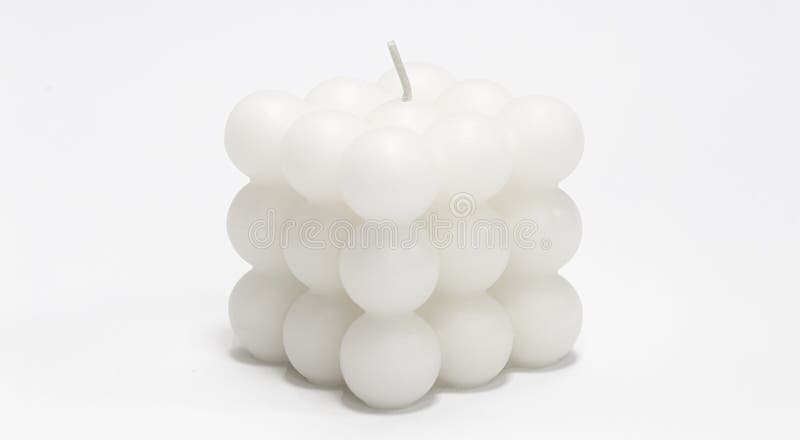 White Candle Square Shape on a White Background Isolated. Stock Image ...