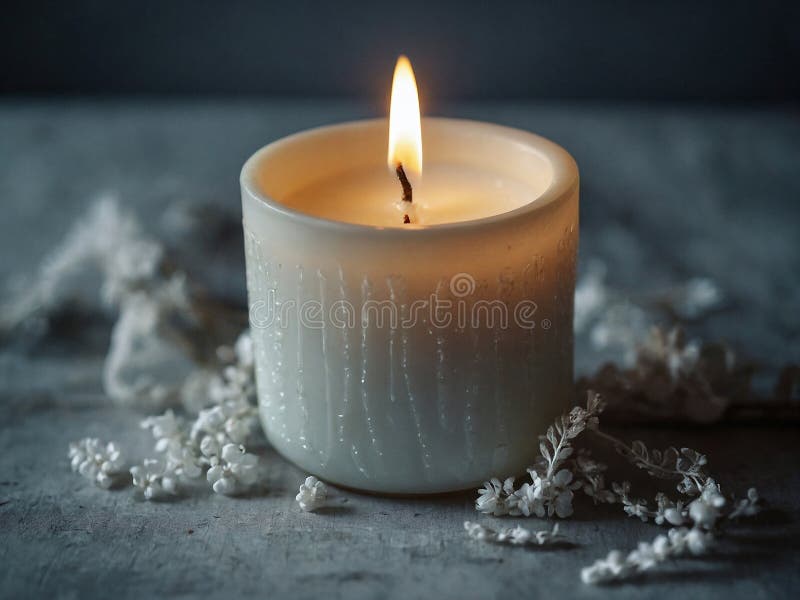 White Candles in a Close Up Shot. Stock Illustration - Illustration of ...