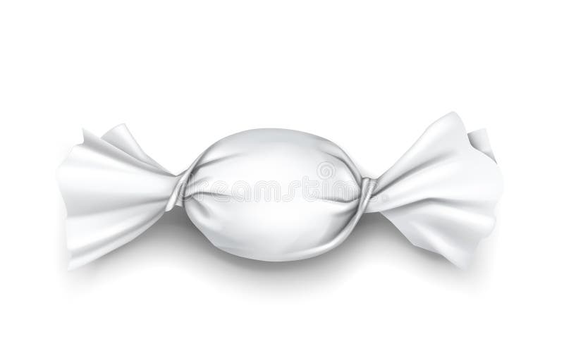 White Candy Wrapper Icon Realistic. Blank Package for Lollipop ...
