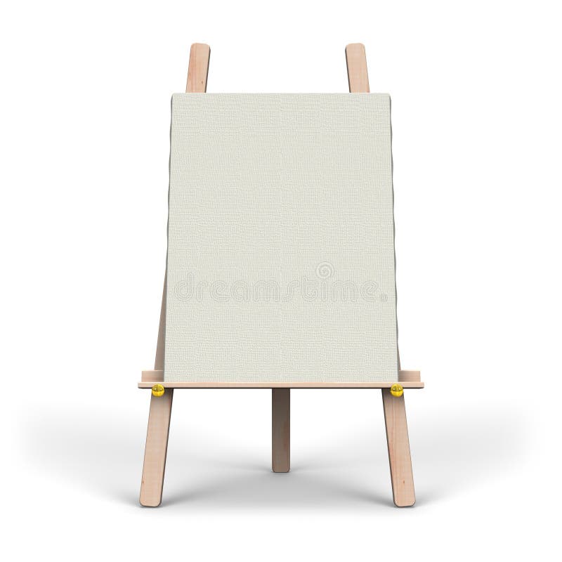 White Canvas on Easel Front View Stock Illustration - Illustration of ...