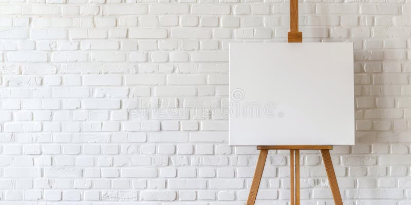 A White Canvas is Propped Up on a Wooden Easel by AI Generated Image ...