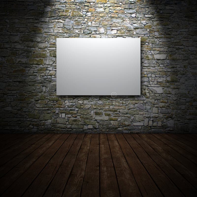 White canvas on stone wall stock illustration. Illustration of classic ...