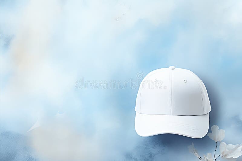 White Cap on Abstract Background Copy Space White Mockup Template Stock ...