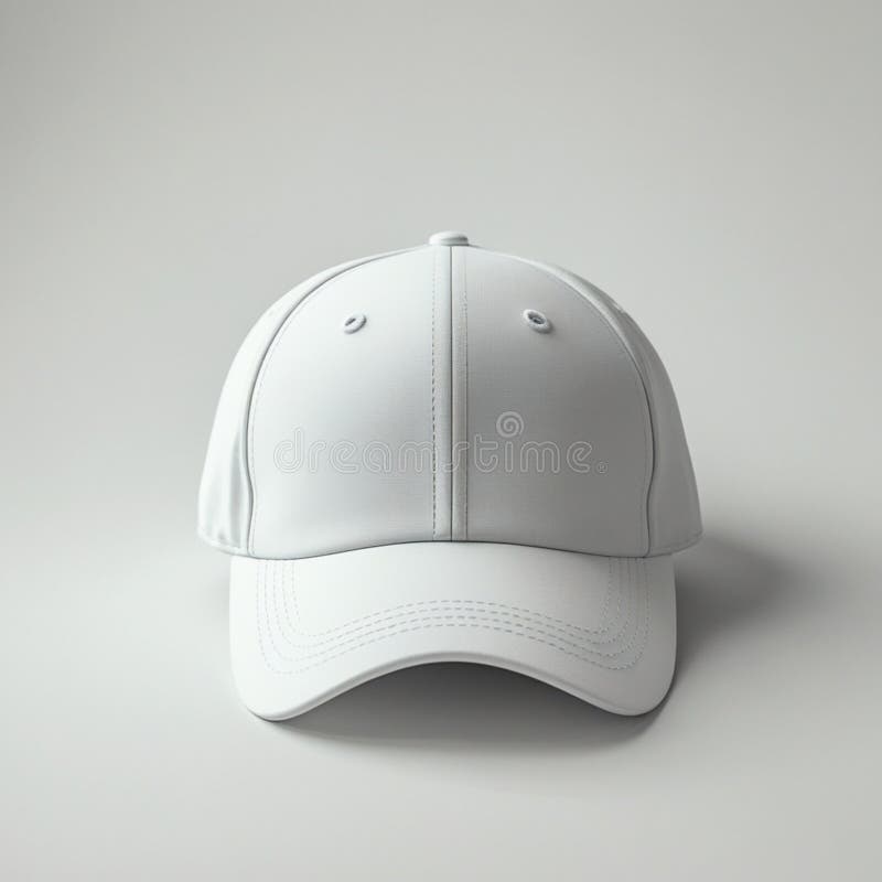 White Cap Front View. Vector Illustration Stock Illustration ...