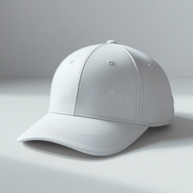 White Cap Front View. Vector Illustration Stock Illustration ...