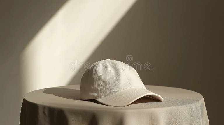 White Cap on a Neutral Table Stock Image - Image of single, style ...
