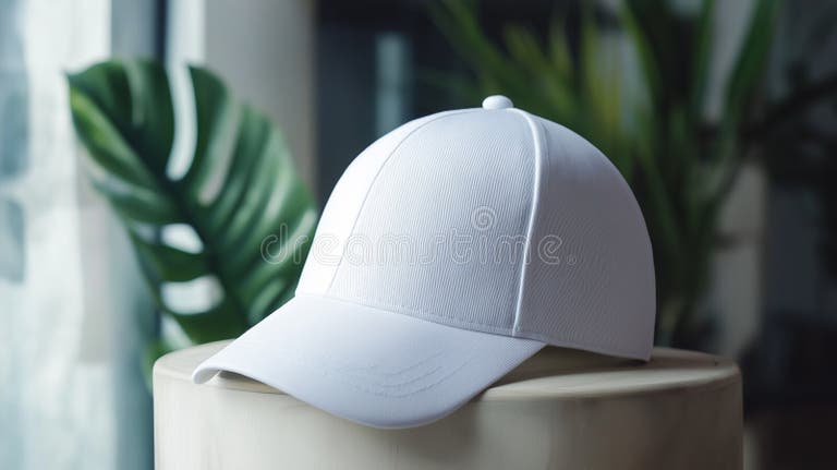White Cap on a Neutral Table Stock Image - Image of view, closeup ...