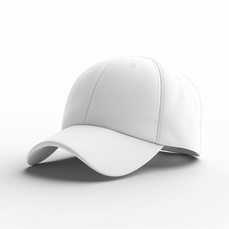 White Cap Mockup in a White Backgound Stock Illustration - Illustration ...