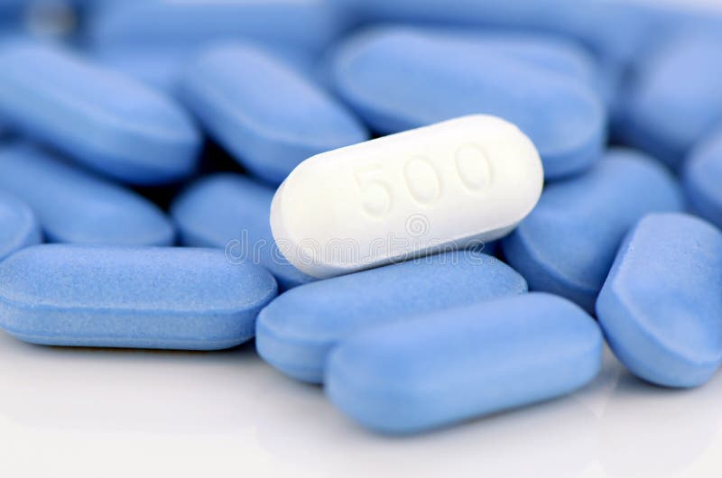 Blue Caplets and Some Analgesic Chemical Structure. Stock Photo - Image ...