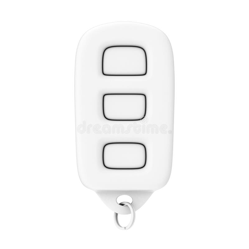 Car Alarm Remote Control and Key Isolated on White Background. 3 Stock ...