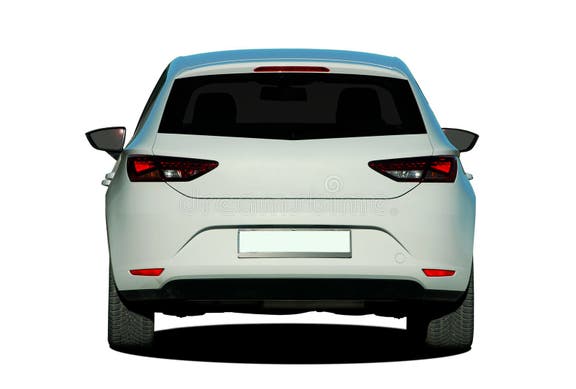 White car, back view stock photo. Image of fuel, gasoline - 119175576