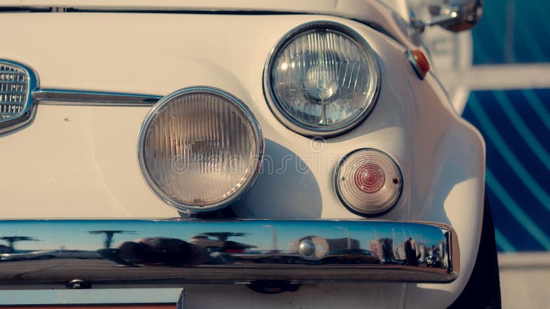 A White Car with Chrome Trim and a Chrome Bumper Editorial Stock Photo - Image of show, engine ...