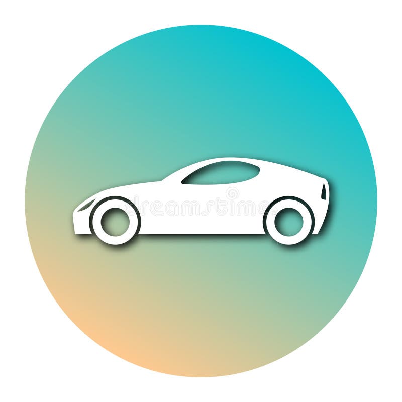 White Car in Circle with Modern Gradient Stock Vector - Illustration of ...