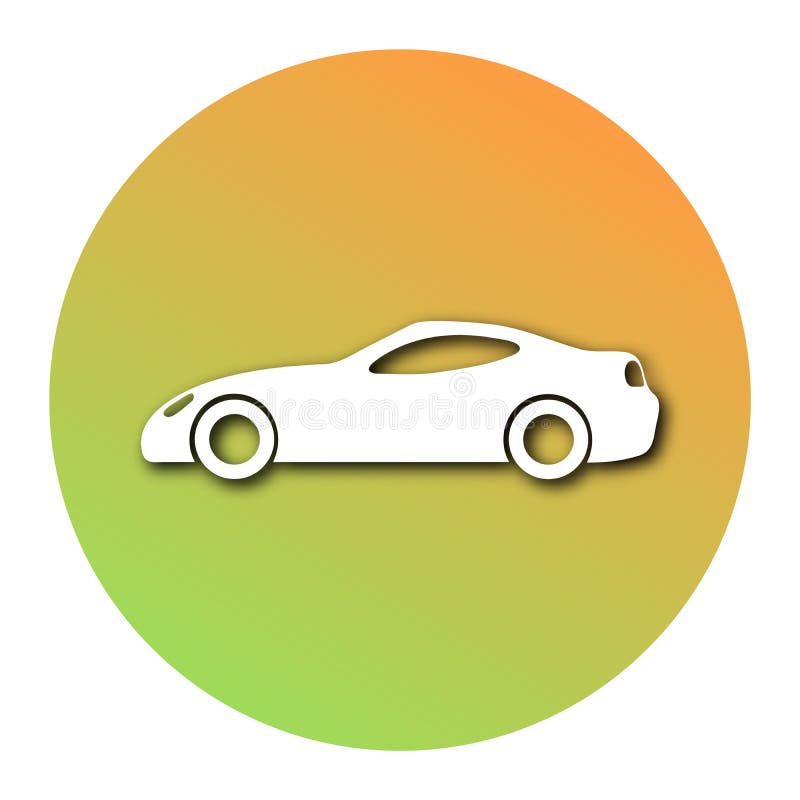 White Car in Circle with Modern Gradient Stock Vector - Illustration of ...