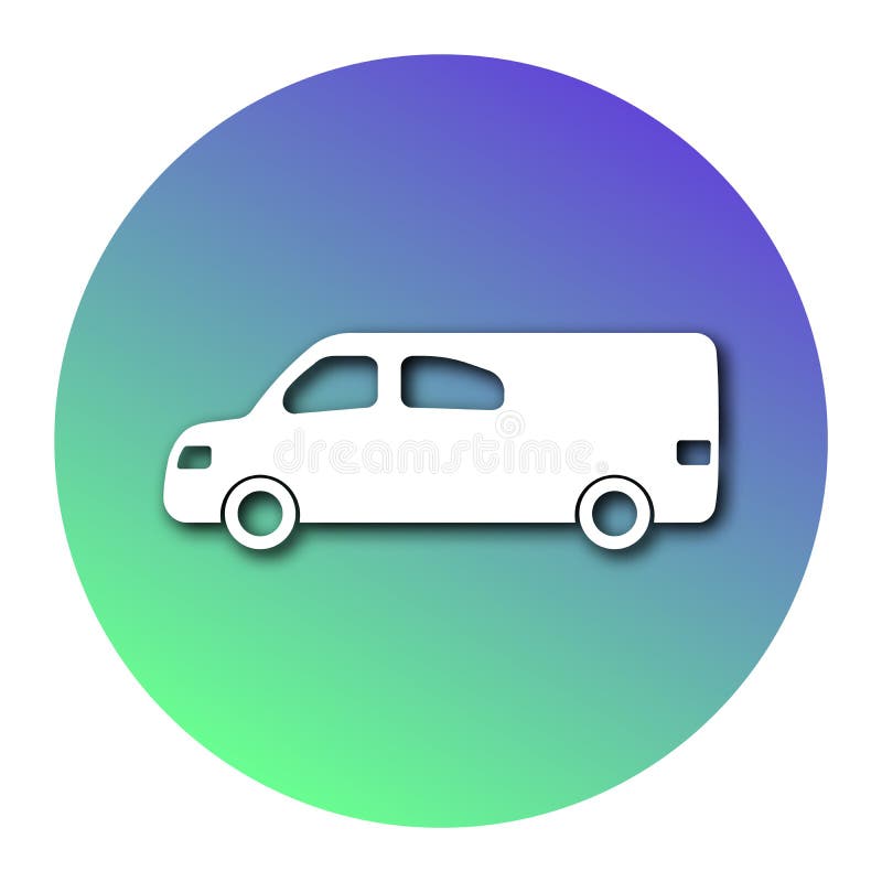 White Car in Circle with Modern Gradient Stock Vector - Illustration of ...