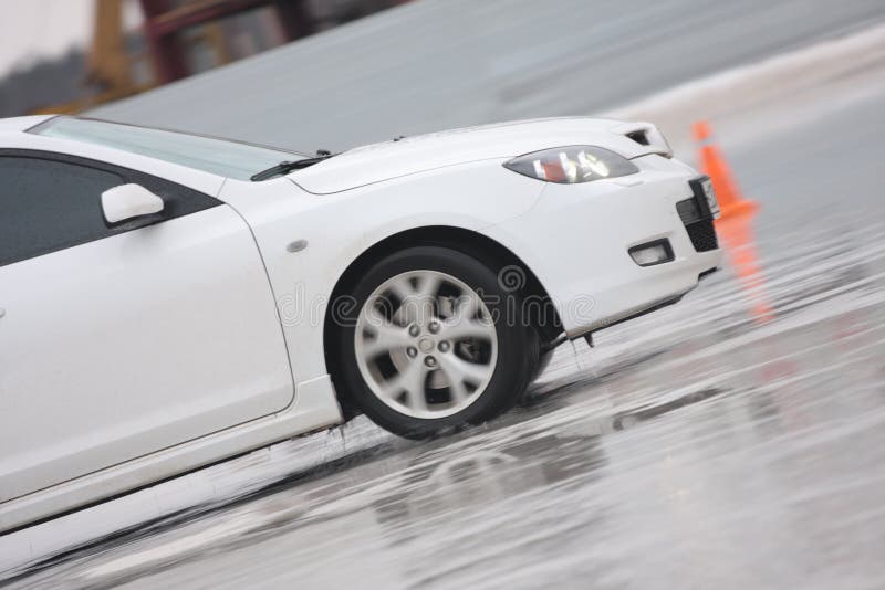 White car on ice stock image. Image of reflection, slippery - 4425215