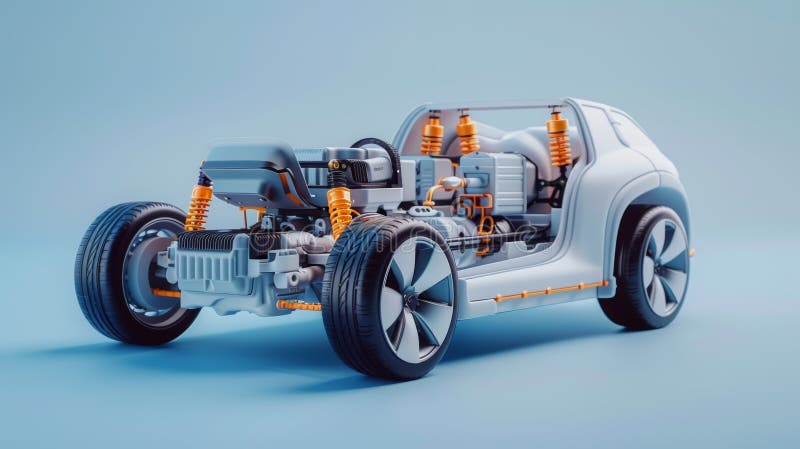 A White Car with Its Engine and Chassis Exposed, Showcasing the Inner ...