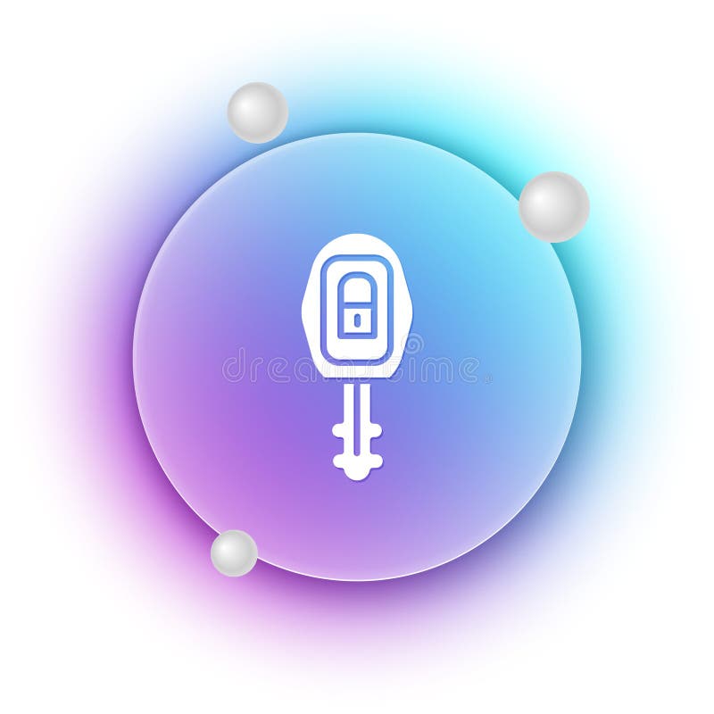 White Car Key with Remote Icon Isolated on White Background. Car Key and Alarm System Stock ...
