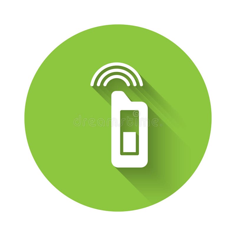 White Car Key with Remote Icon Isolated with Long Shadow. Car Key and ...