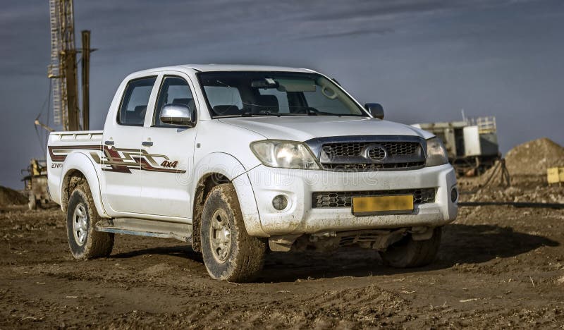White car pickup. stock photo. Image of spring, works - 90695220
