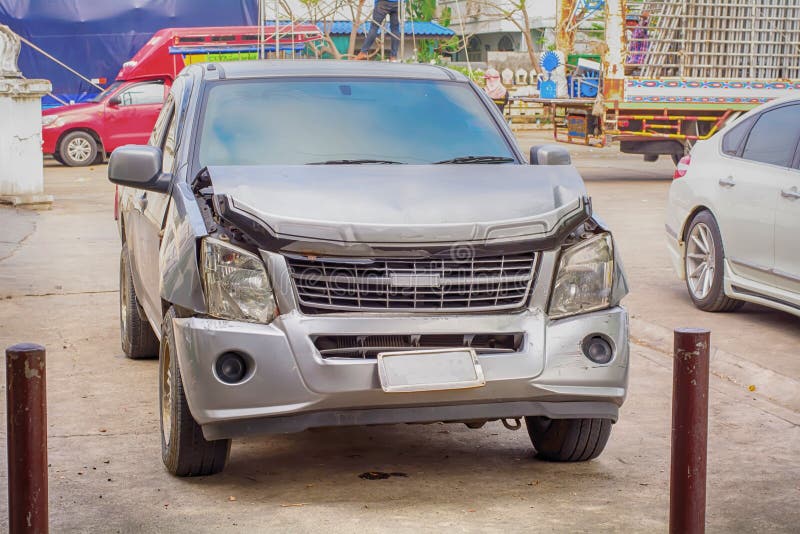 White car hit back stock photo. Image of road, safety - 119766096