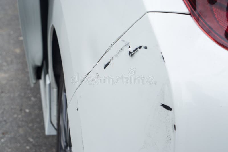The White Car Was Hit on the Back., Crash Back White Car Stock Image ...