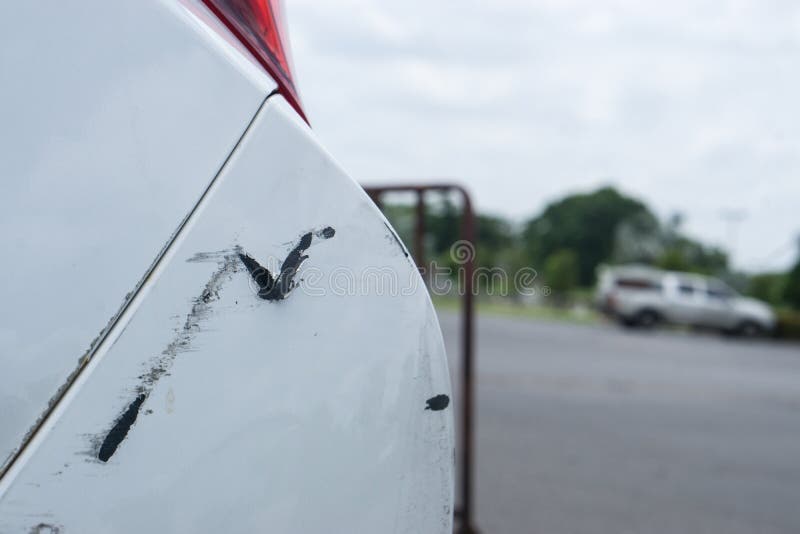 The White Car Was Hit on the Back., Crash Back White Car Stock Photo ...