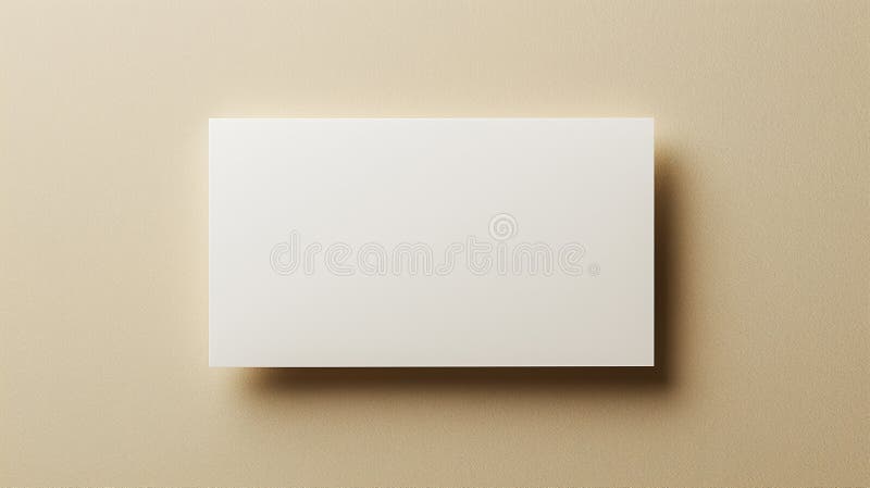 White Card on Beige Textured Background with Elegant Shadow Minimalist ...