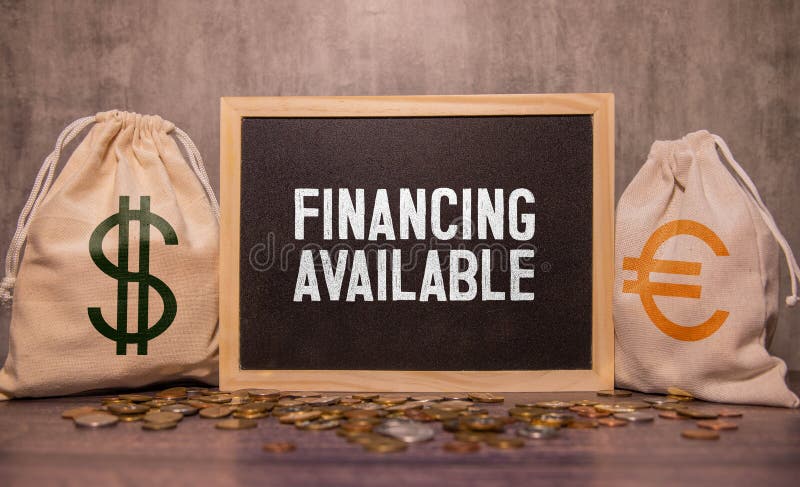 White Card on the Black Background with Text Financing Available. Stock ...