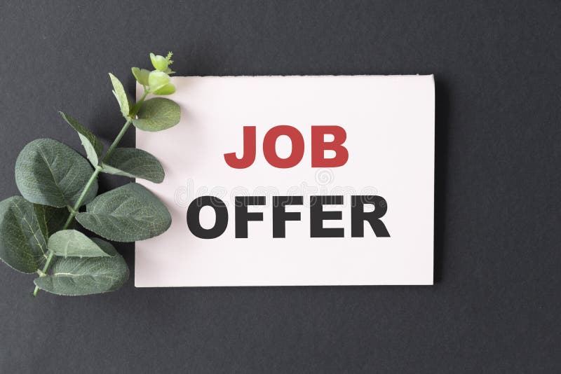 The Black Background with Text Job Offer Stock Photo - Image of private ...