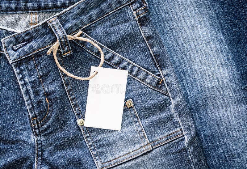 White card on blue jeans stock image. Image of jeans - 59177199
