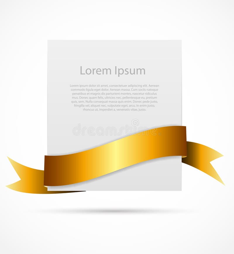 White Card With Ribbon Vector Illustration Stock Vector - Illustration ...