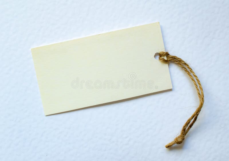 White Card with String on White Background. Place for Text Stock Image ...