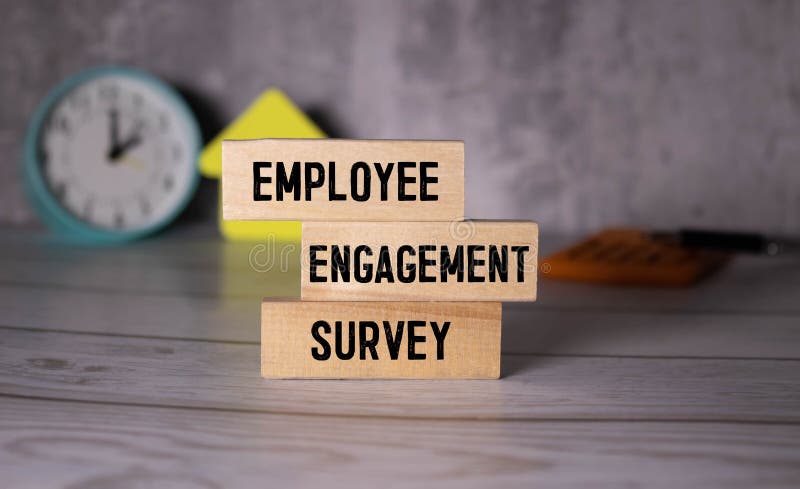 White Card with Text Employee Engagement Survey Stock Image - Image of ...
