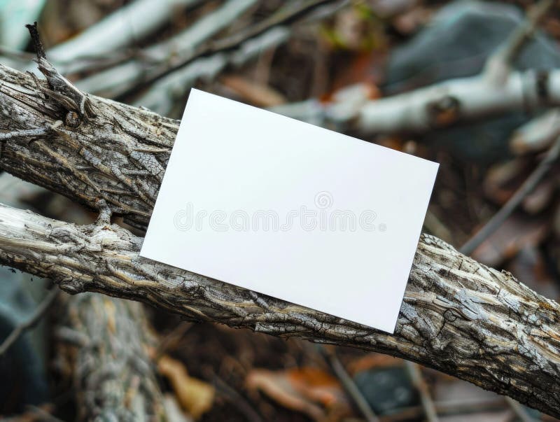 A White Card is on a Tree Branch Stock Photo - Image of view, clean ...