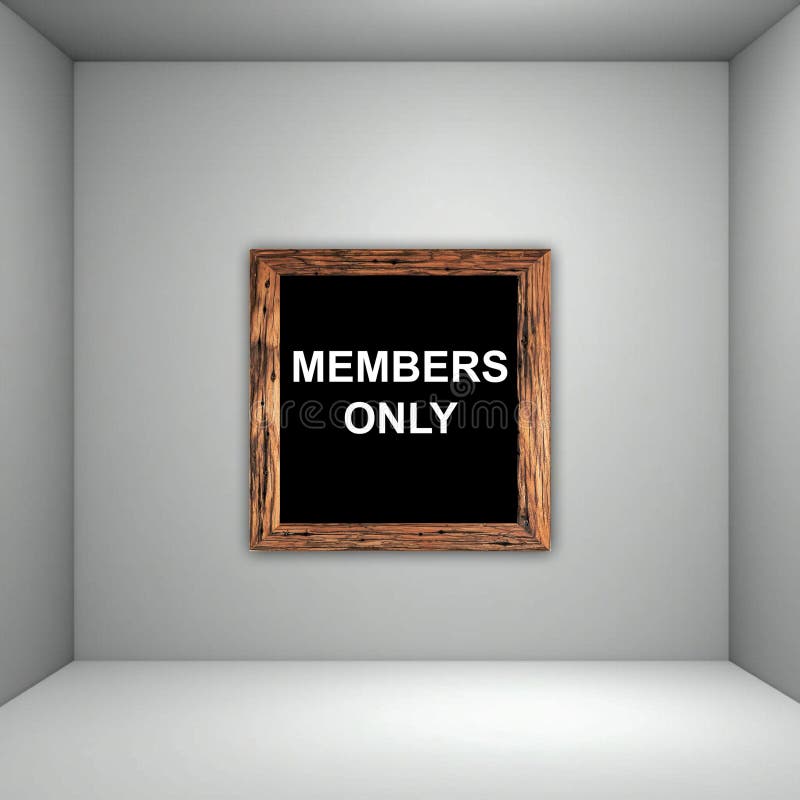 White Card with the Words MEMBERS only. Business Concept VIP Stock ...