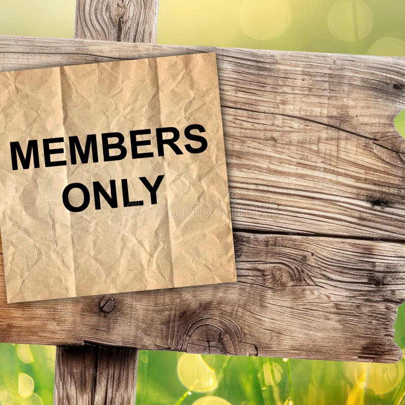 White Card with the Words MEMBERS only. Business Concept VIP Stock ...