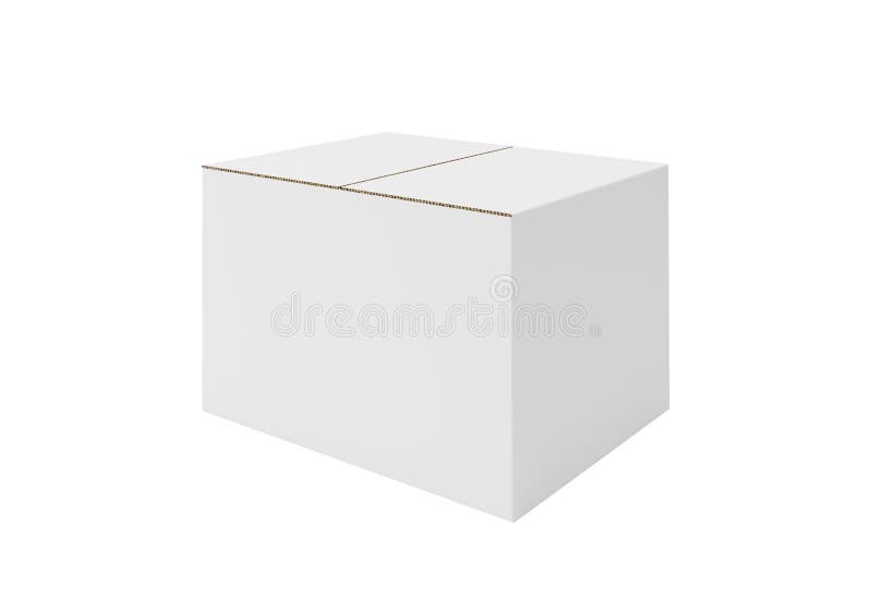 White Cardboard Box on White Background Stock Illustration ...